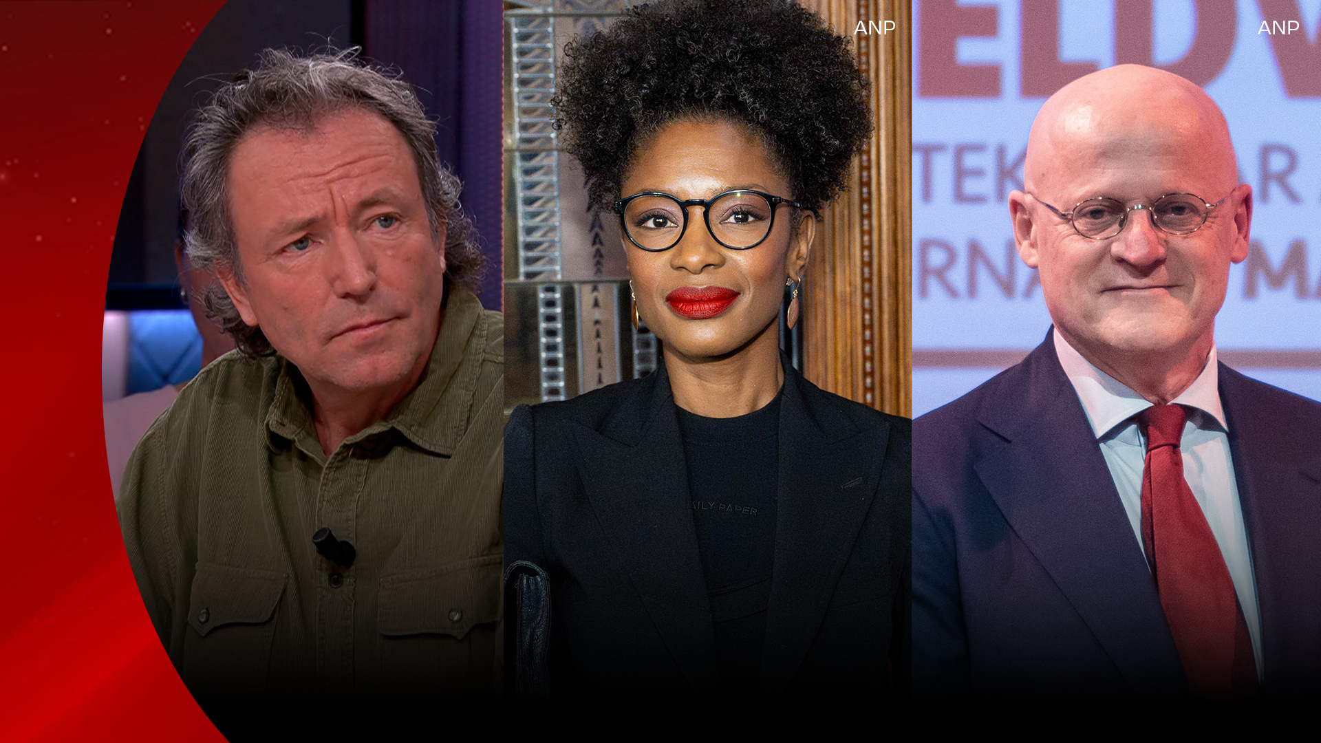 Woensdagavond o.a. met Ferd Grapperhaus, Sylvana Simons, Wouter Bos, Fred Teeven en Peter Kanne ...